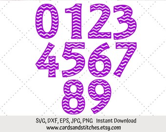 Chevron Numbers Svg | Etsy