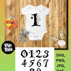 Spider Numbers SVG & Clipart, Perfect for Halloween Vinyl Decals, Iron ...