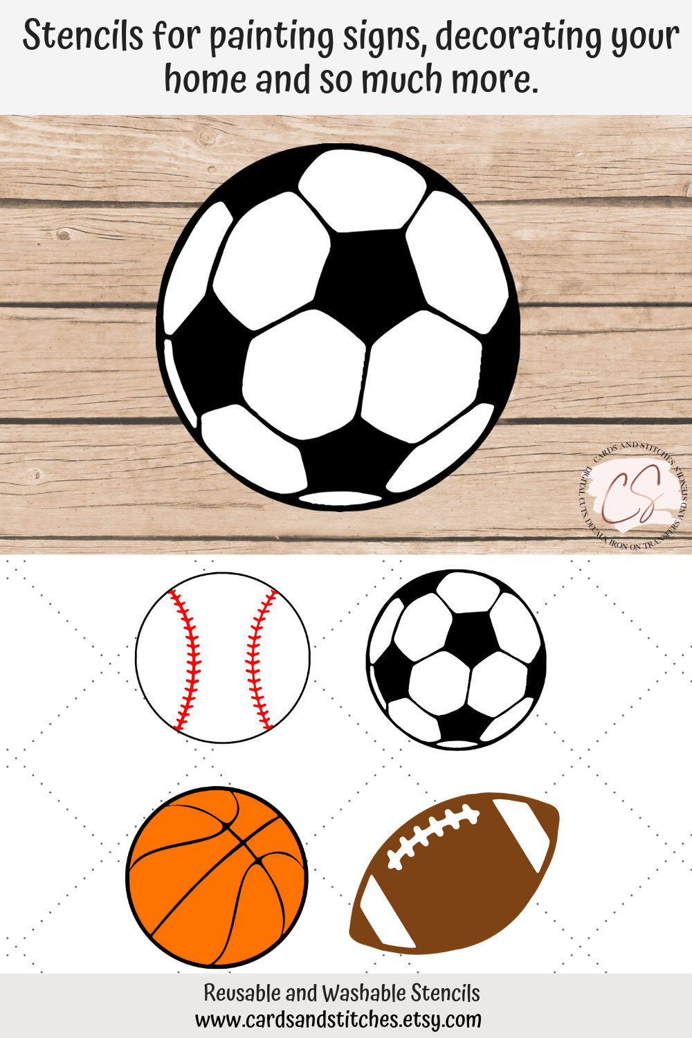 Sport Stencils Sport Ball Stencils Stencil Reusable | Etsy