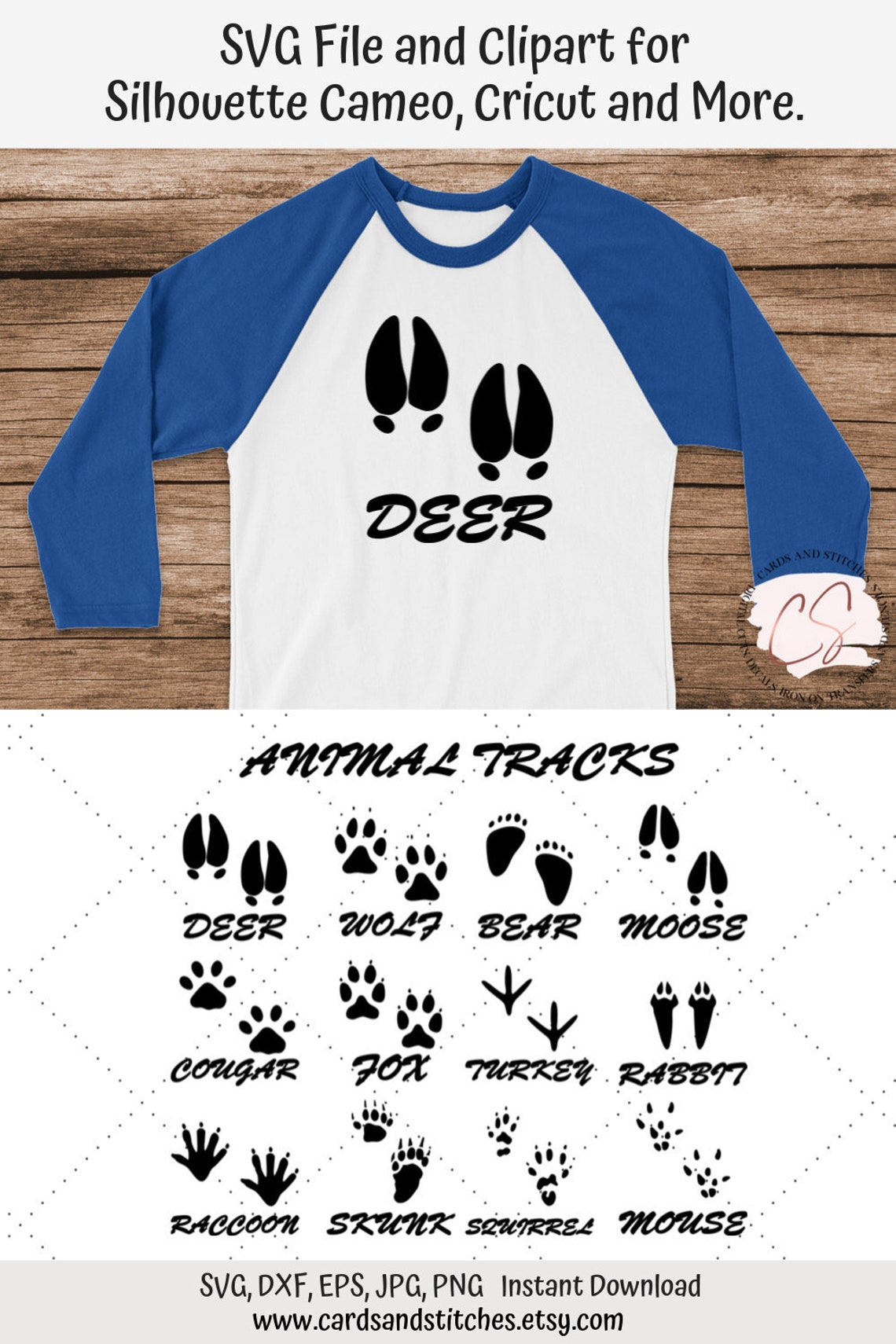 Animal Tracks SVG Great for Silhouette and Cricut Machines - Etsy