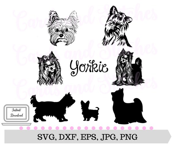 Yorkie SVG Yorkie Silhouettes Dog SVG Digital Cutting | Etsy
