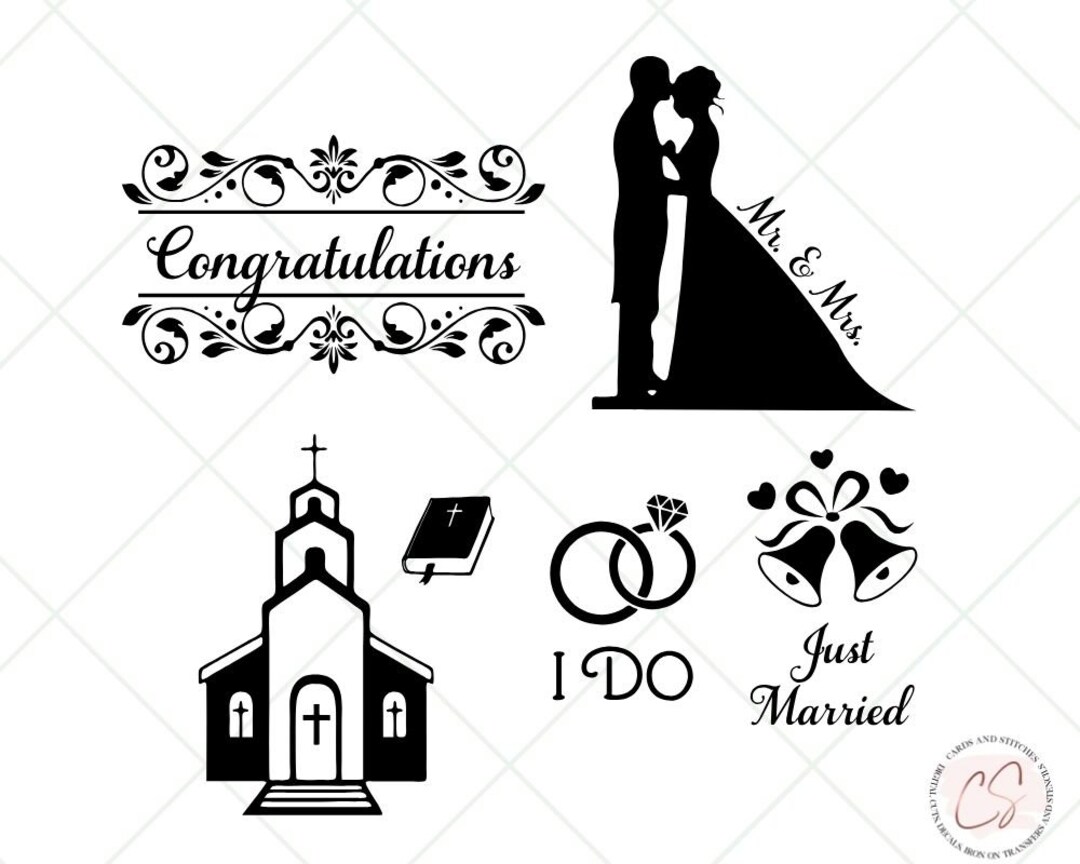 Wedding SVG & Clipart Bundle, Perfect for DIY Making Invitations, Party ...