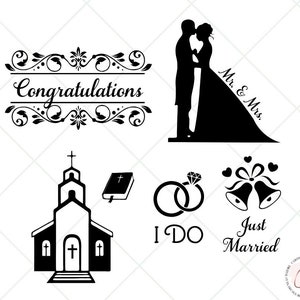 Wedding SVG & Clipart Bundle, Perfect for DIY Making Invitations, Party ...