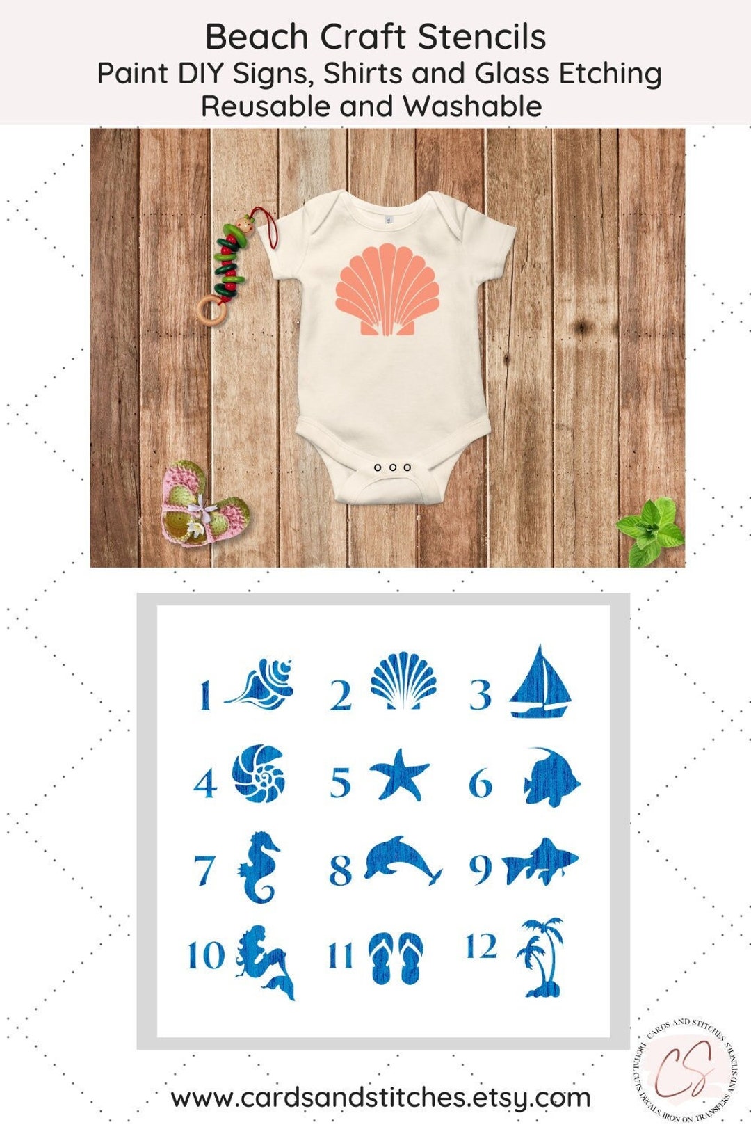 Beach Stencils Bundle Great for Painting on Wood Walls - Etsy