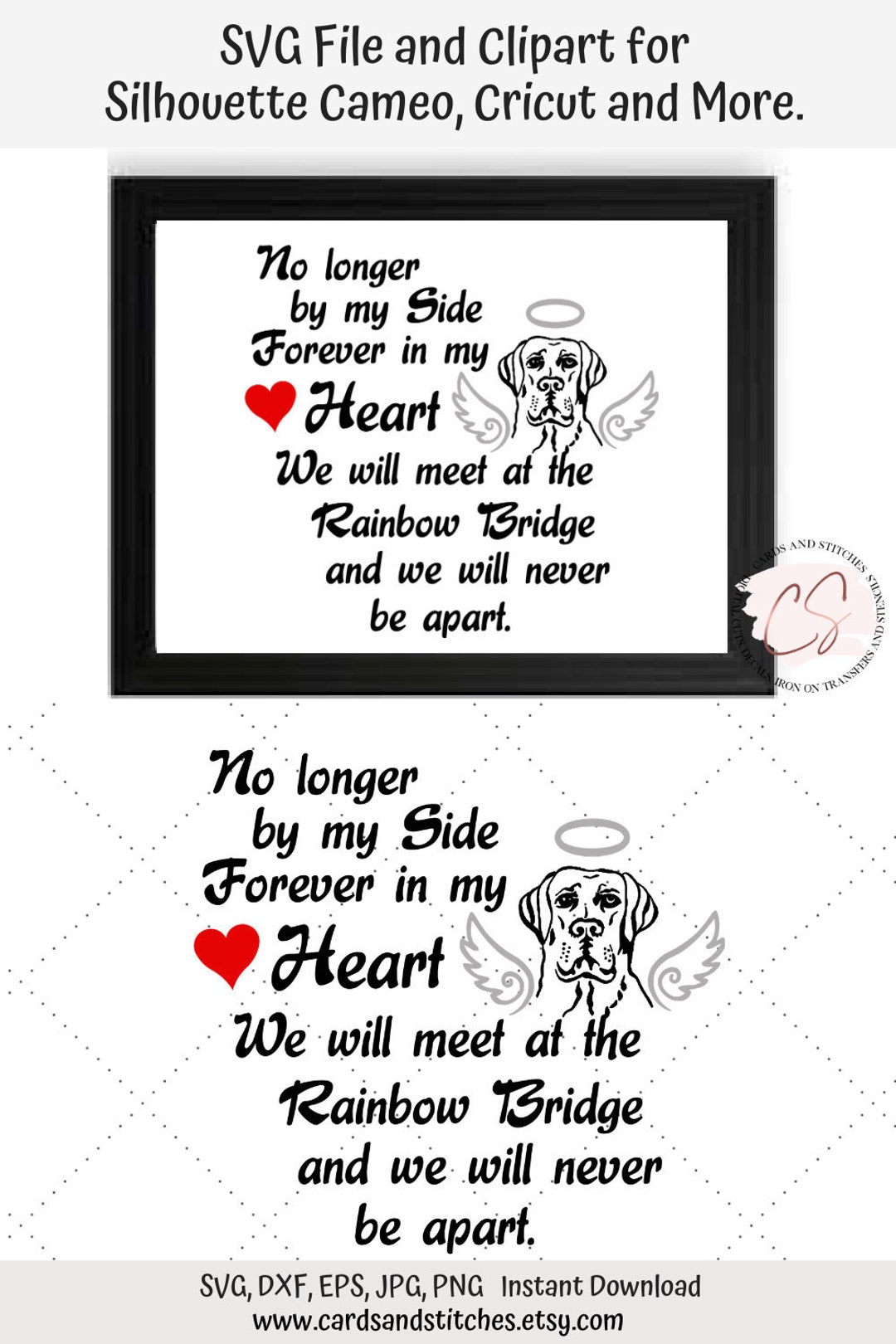 Labrador Angel Wings SVG and Clipart Dog Lover Card Making - Etsy UK