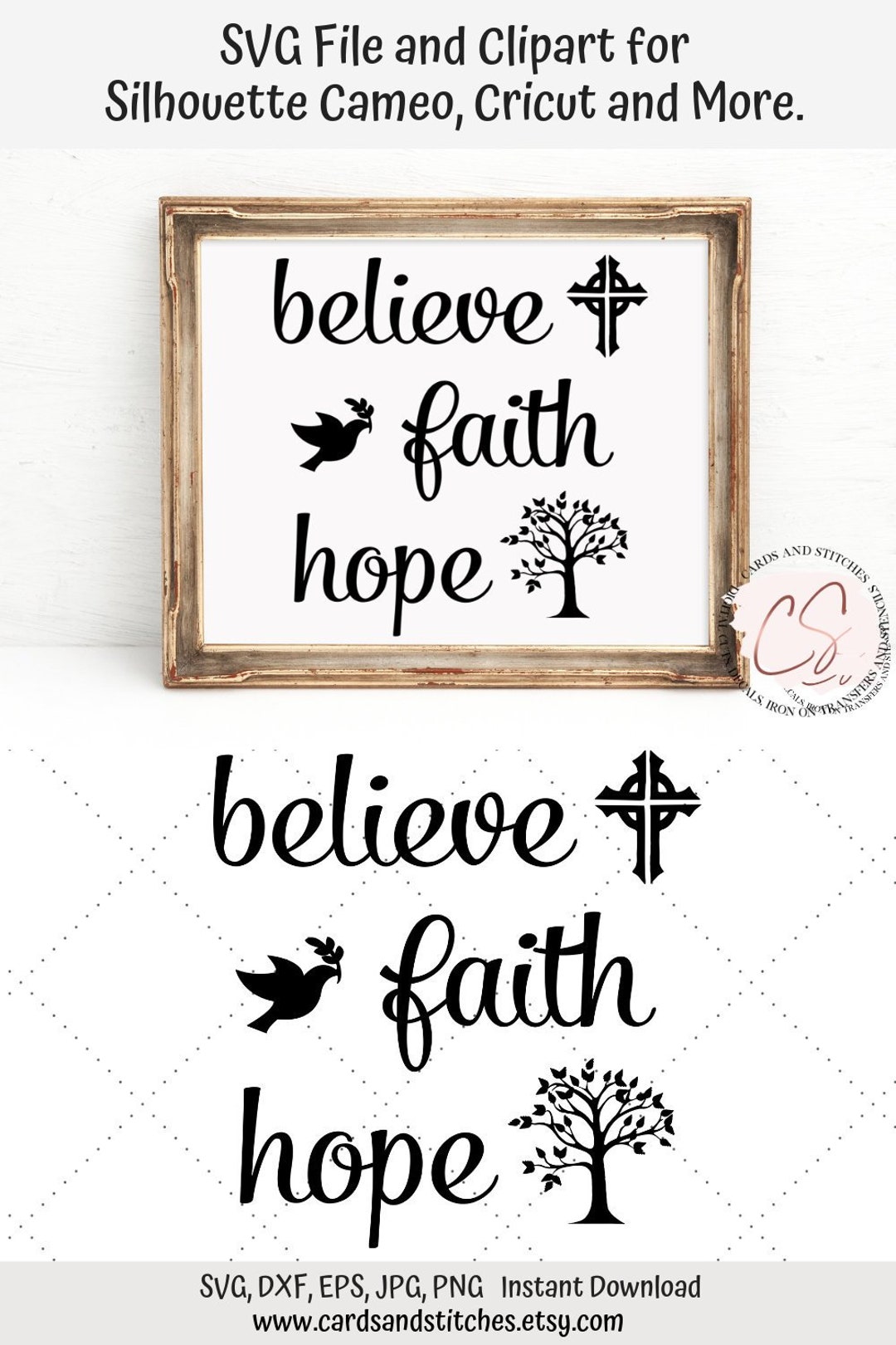 Buy Faith Hope Believe SVG and Clipart Card Making Great for Online in ...