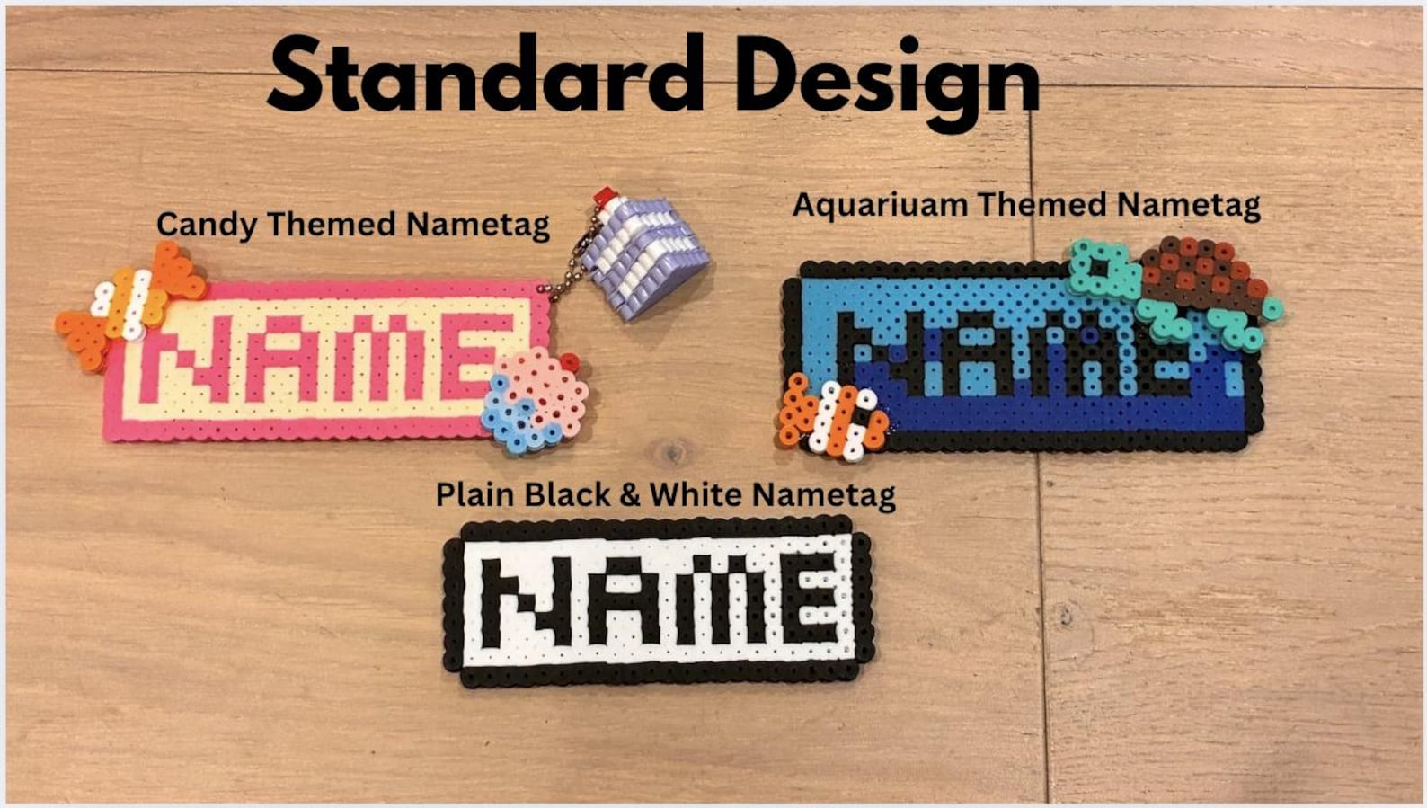 Customizable and Pre-designed Perler Beads Art Nametags - Etsy