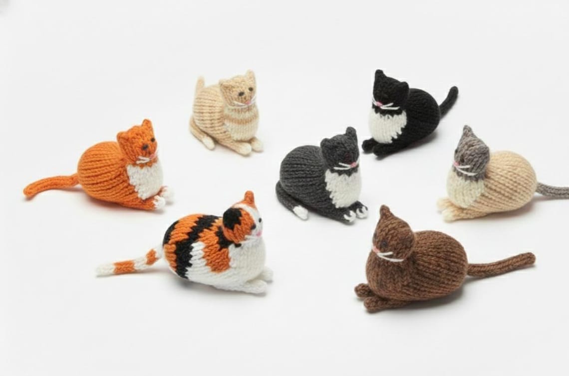 Cute Knitted Cat Pattern — Create a Tiny Masterpiece in Minutes!/tafokt ...