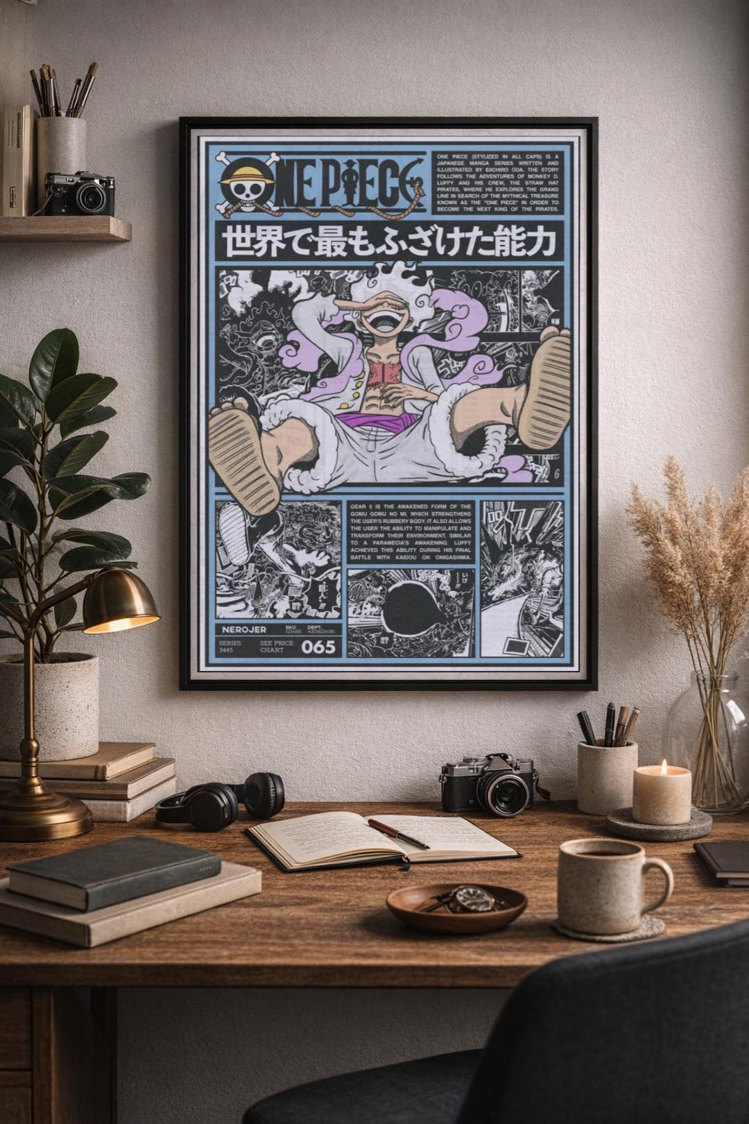 One Piece Gear 5 Luffy Poster L Anime Wall Art, Manga Style Print ...