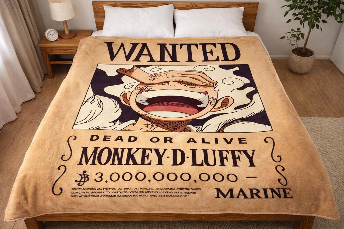 Monkey D. Luffy Gear 5 Velveteen Plush Blanket | One Piece Anime Throw ...