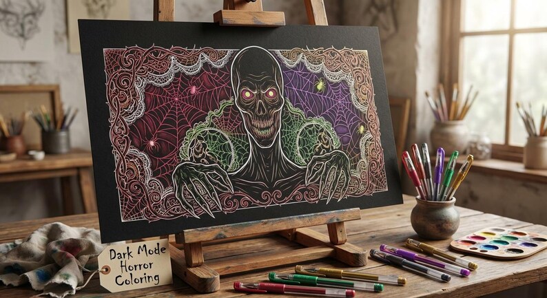 Gel Pen Horror Coloring Pages (20 Designs) - Etsy
