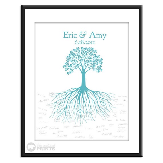 Items similar to DIY Your Roots Wedding Tree Guest Registry Signature ...