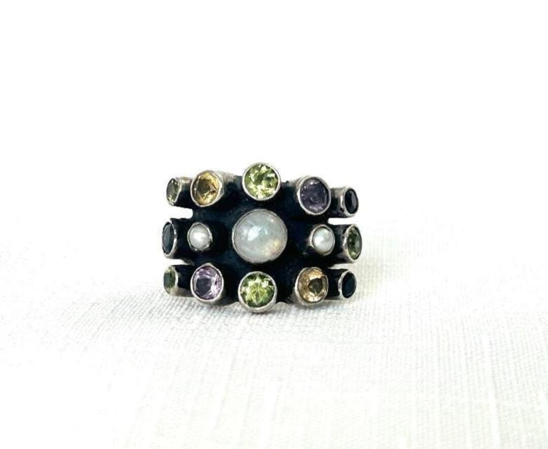 Nicky Butler Natural Multi Gemstone Sterling Silver Ring - Etsy