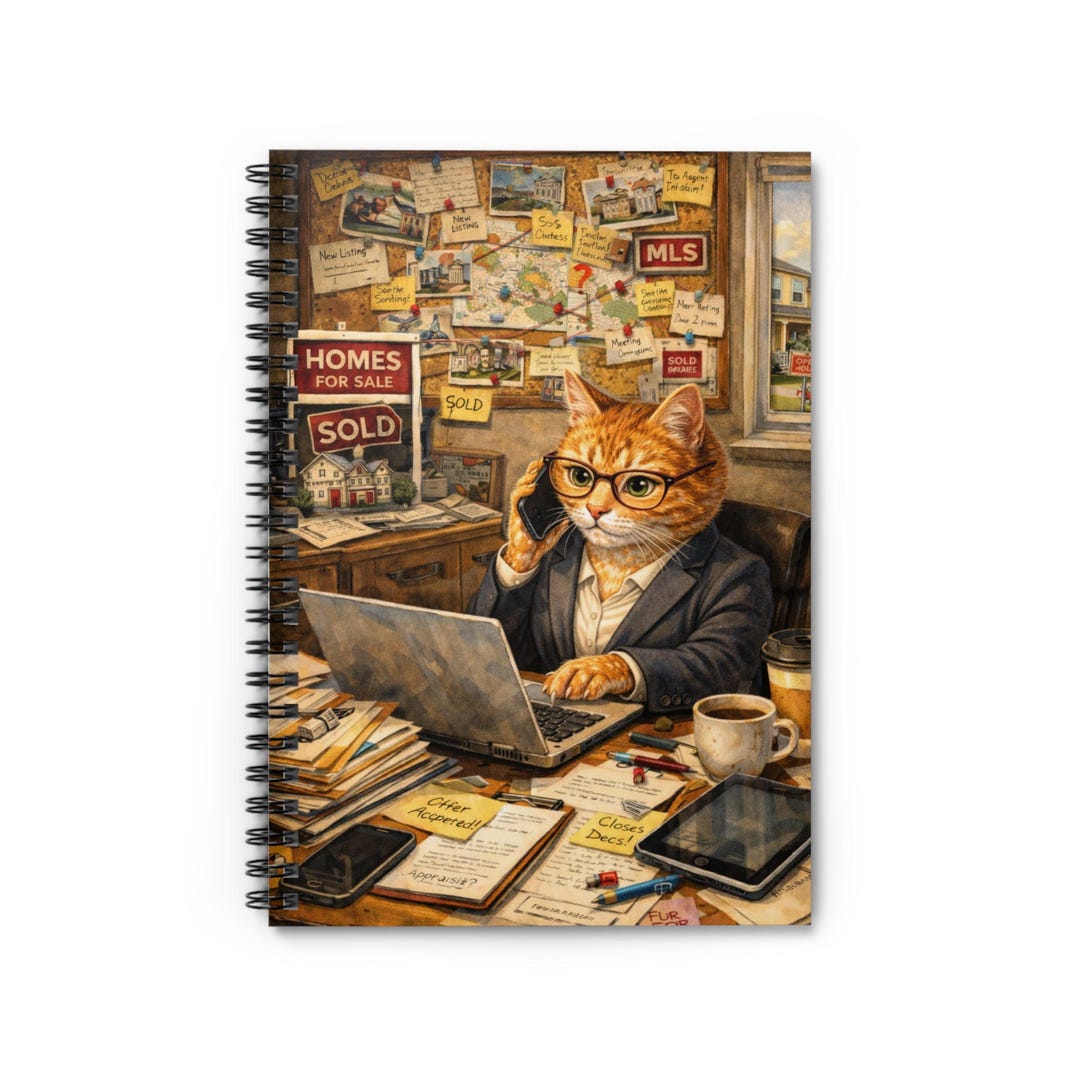 Realtor Cat Spiral Notebook | Real Estate Agent Journal | Professional ...