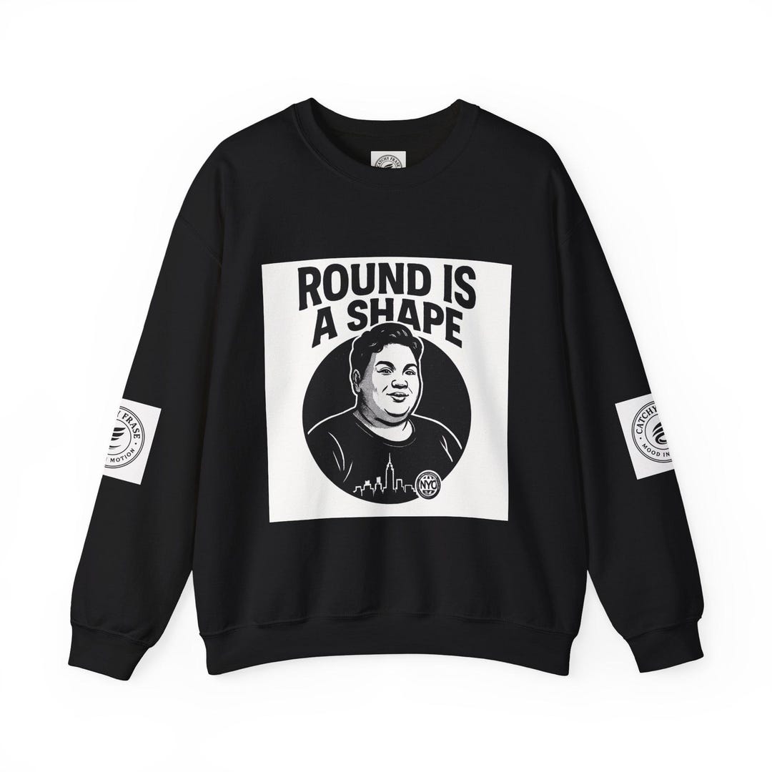Round is A Shape Sweatshirt | Crewneck Pullover With Portrait Graphic ...
