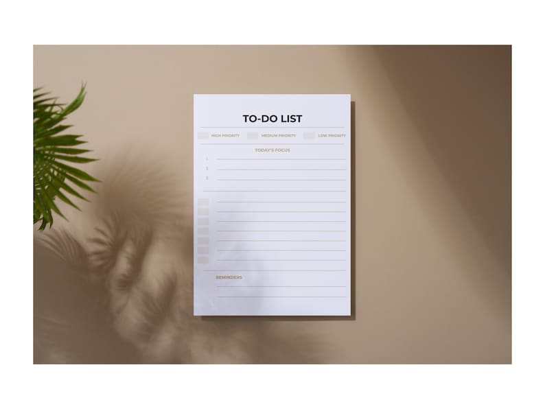 To Do List Printable | Black and Gold Minimalist Task Planner PDF ...