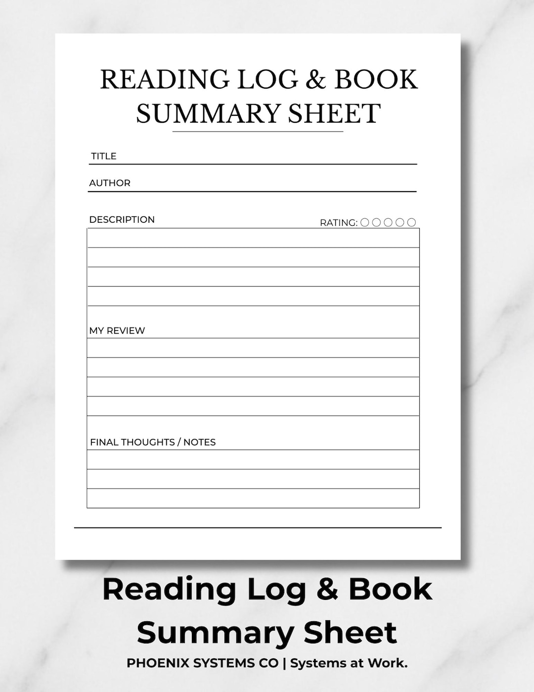 Reading Log and Book Summary Sheet | Book Tracker Printable | Reading ...