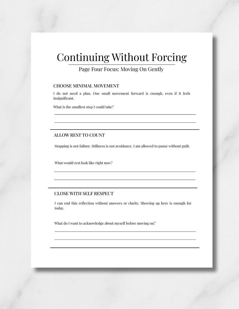 Emotional Reset Worksheet for Heavy Days | 4 Page Mental Headspace ...
