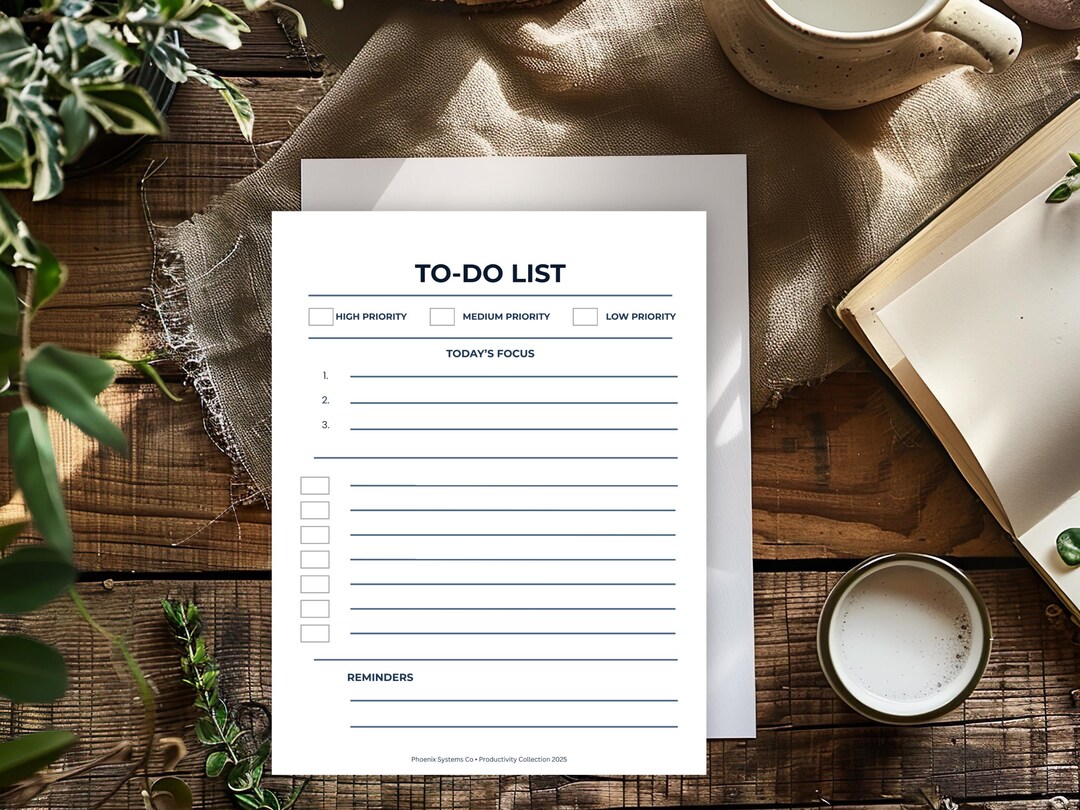 To-do List Printable | Navy Executive Minimal Task Planner ...
