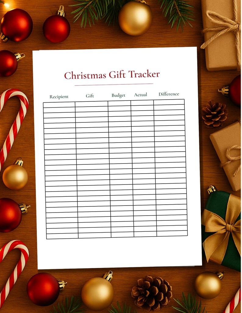 Christmas Gift Tracker Printable | Holiday Shopping List (PDF) - Etsy ...