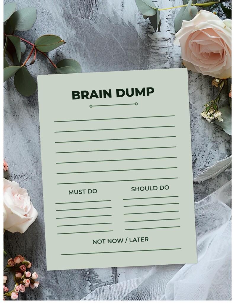 Brain Dump Template Printable | Forest Authority Edition | Mental ...