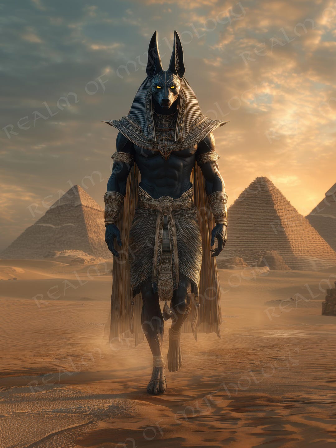 Anubis Egyptian God Digital Download Wall Art – Ancient Jackal Deity ...