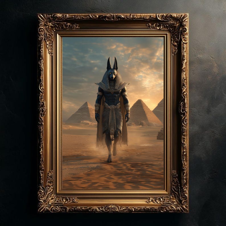 Anubis Egyptian God Digital Download Wall Art – Ancient Jackal Deity ...