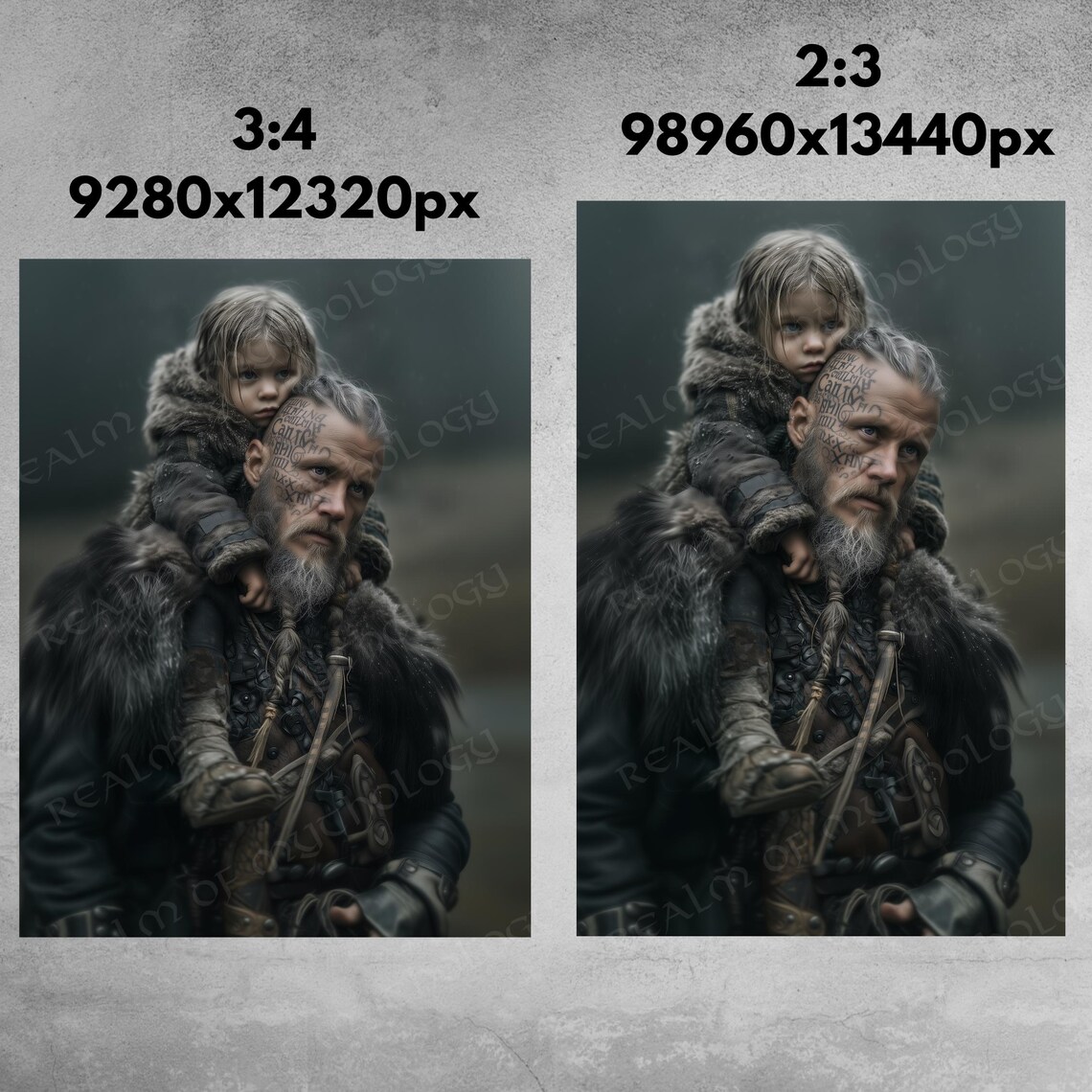 Viking Father & Child Digital Download, Norse Warrior Poster Printable ...