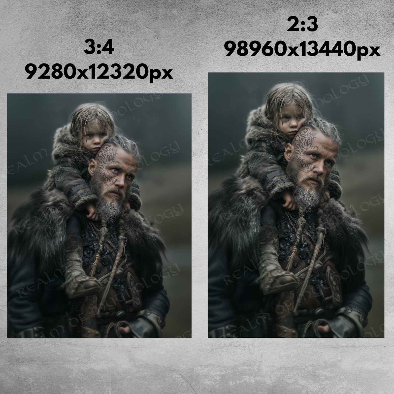 Viking Father & Child Digital Download, Norse Warrior Poster Printable ...