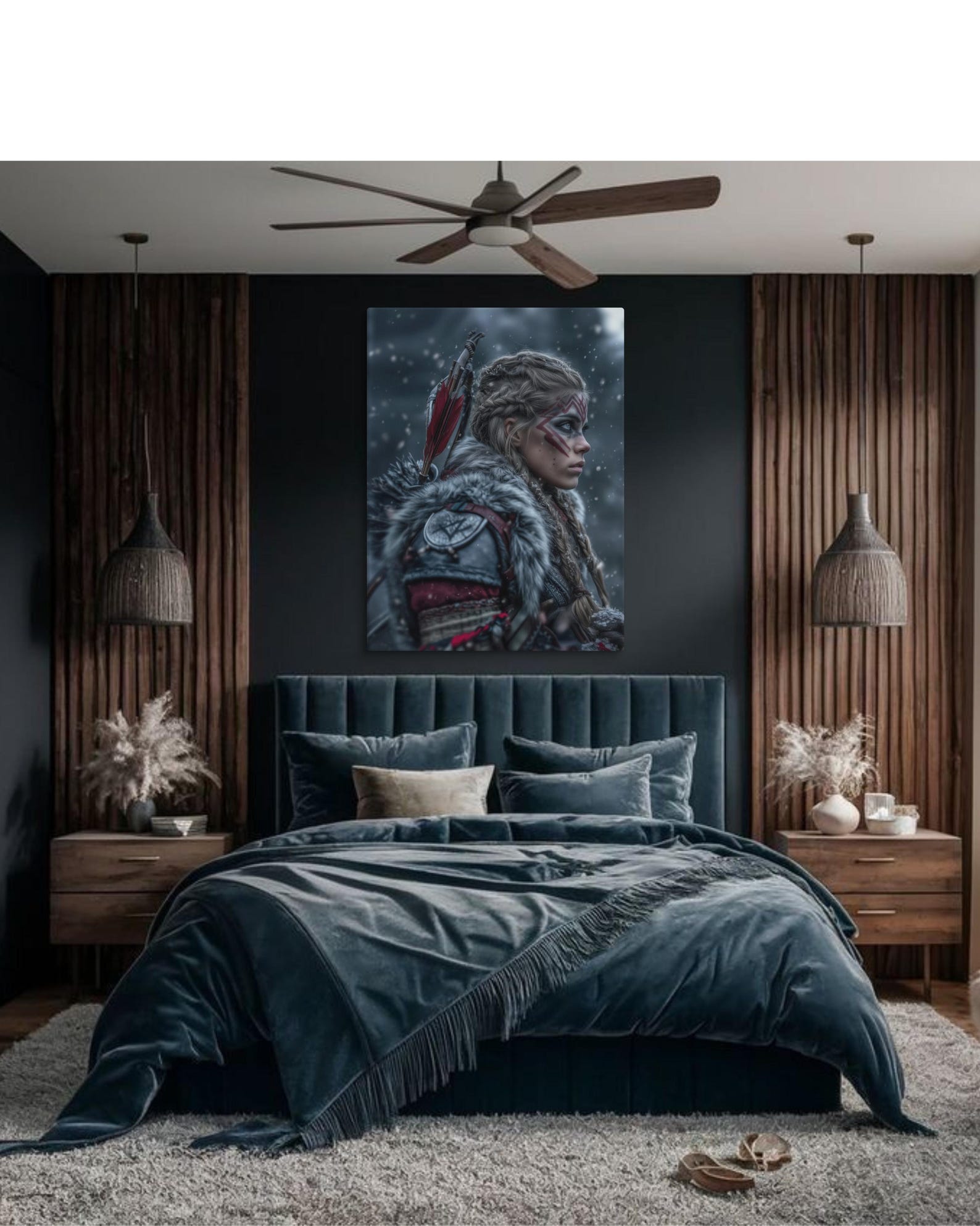 Viking Woman Warrior Canvas Wall Art – Shieldmaiden Valkyrie Norse ...