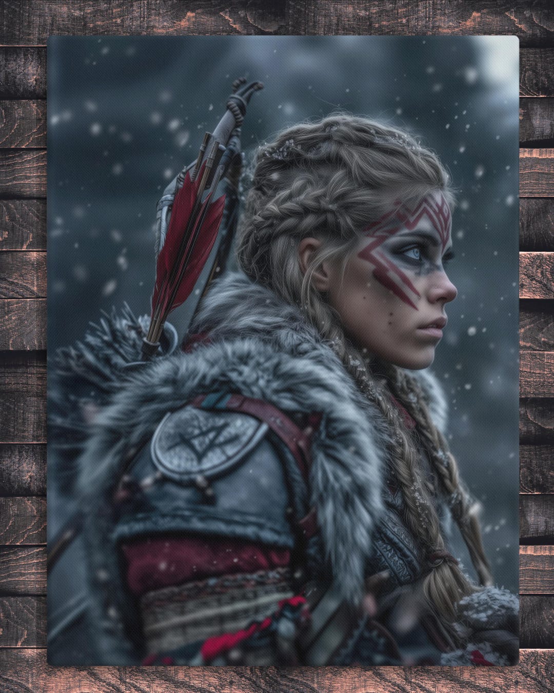 Viking Woman Warrior Canvas Wall Art – Shieldmaiden Valkyrie Norse ...