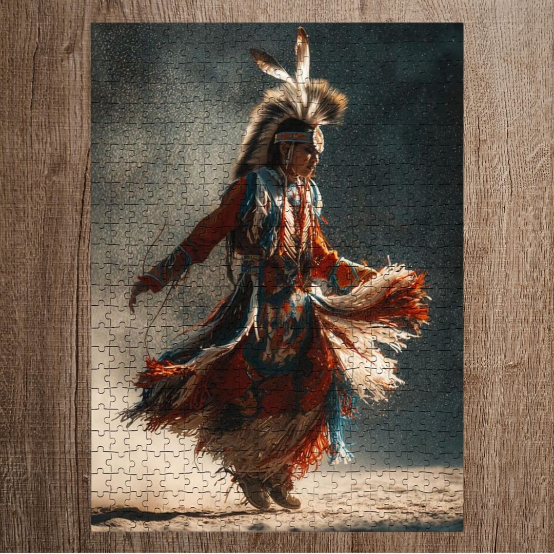 Native American Tribal Dance Artwork Jigsaw Puzzle 500 Pieces ...
