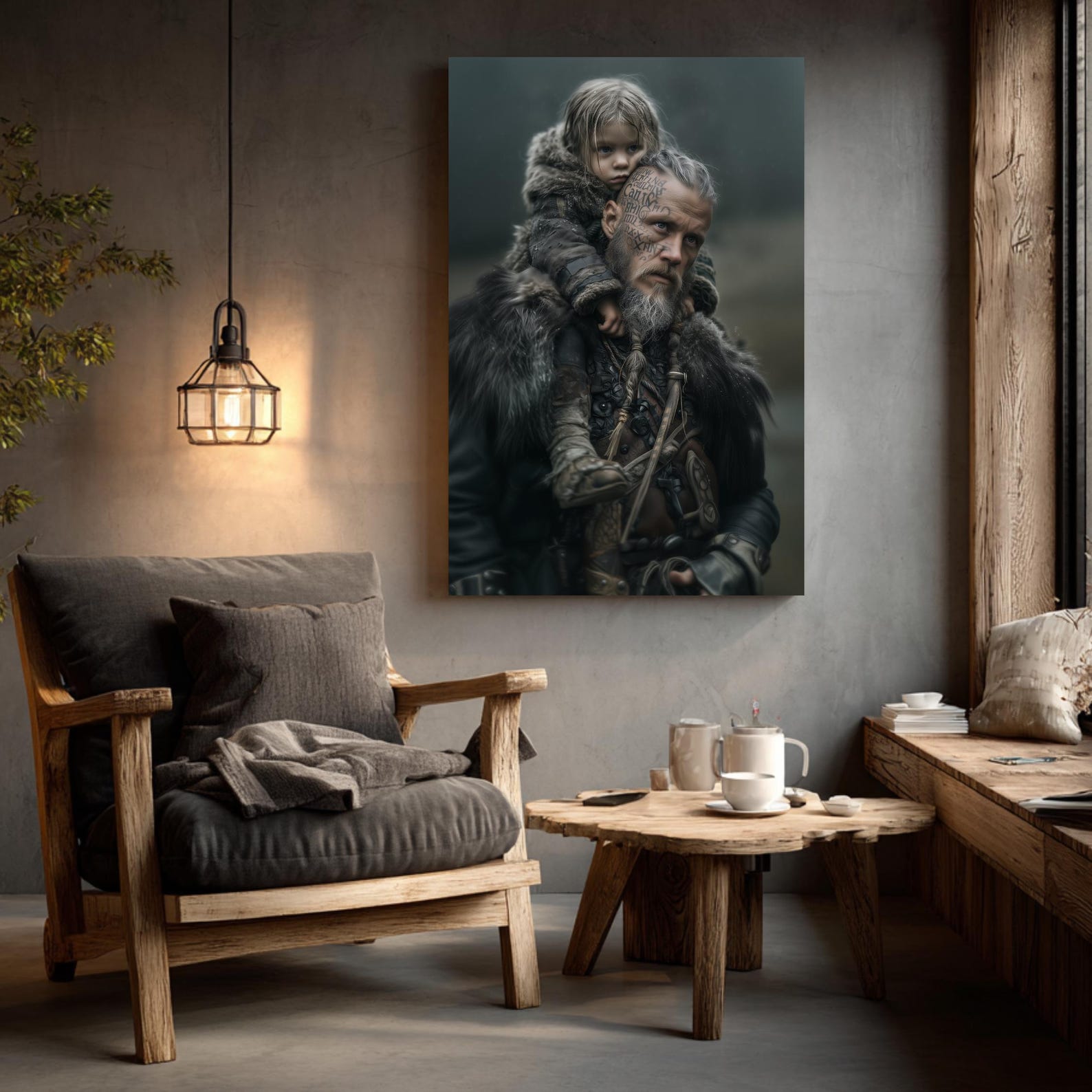 Viking Father & Child Digital Download, Norse Warrior Poster Printable ...