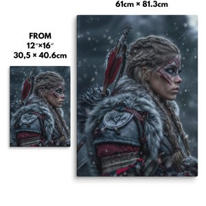 Viking Woman Warrior Canvas Wall Art – Shieldmaiden Valkyrie Norse ...