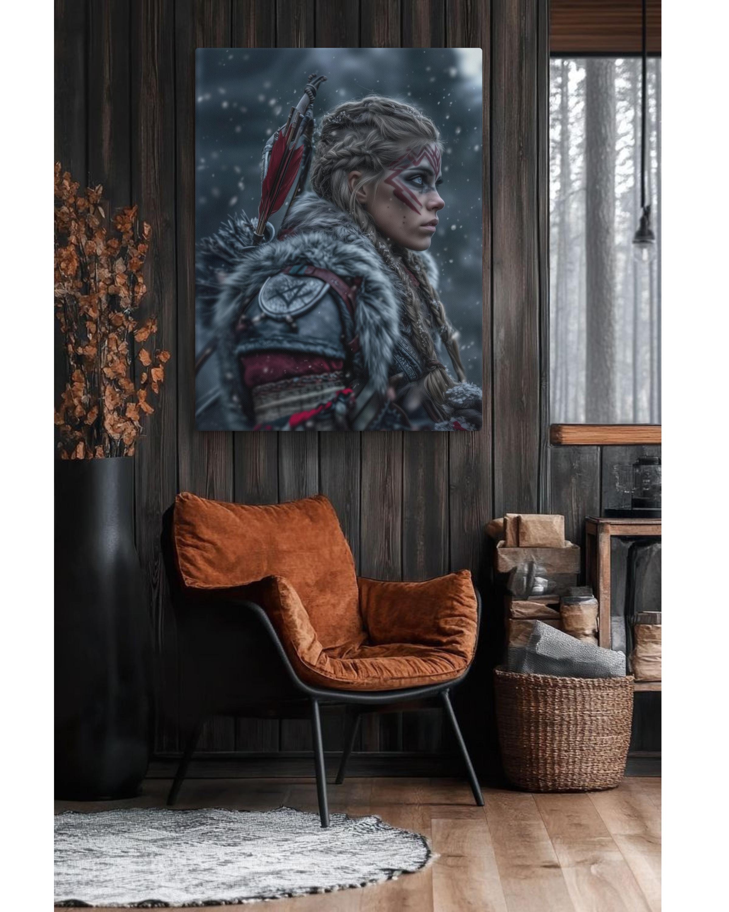 Viking Woman Warrior Canvas Wall Art – Shieldmaiden Valkyrie Norse ...