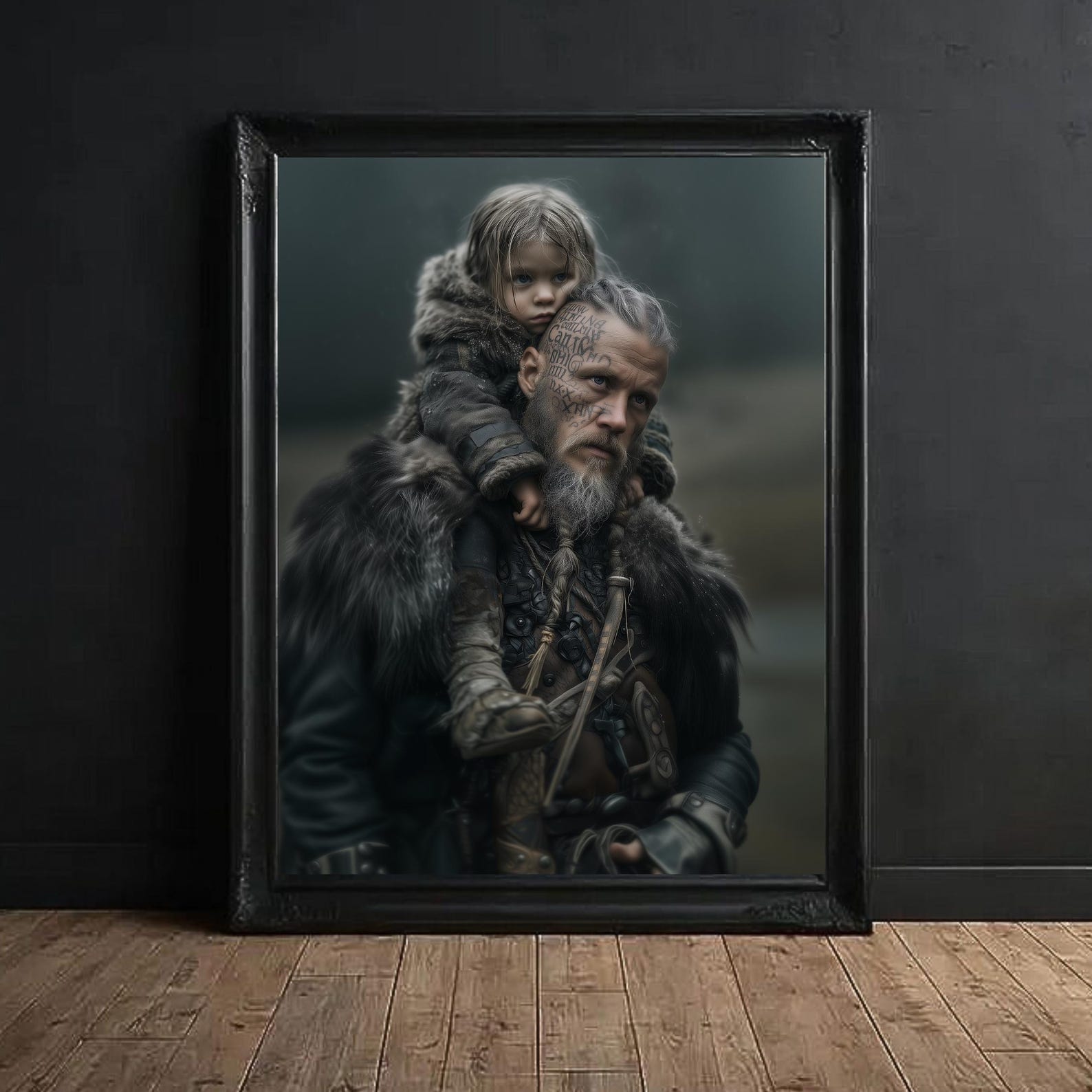 Viking Father & Child Digital Download, Norse Warrior Poster Printable ...