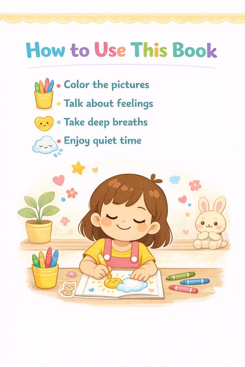 Emotions & Feelings Coloring Book for Kids | Ages 4-8 (printable PDF ...