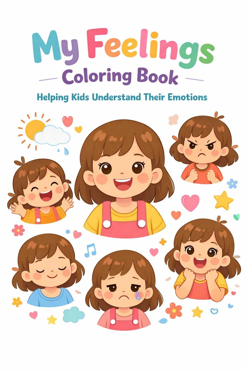 Emotions & Feelings Coloring Book for Kids | Ages 4-8 (printable PDF ...