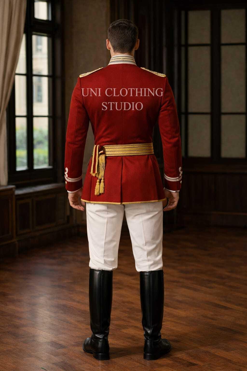 Red Wool Regency Jacket - Victorian Military Officer Uniform - Etsy