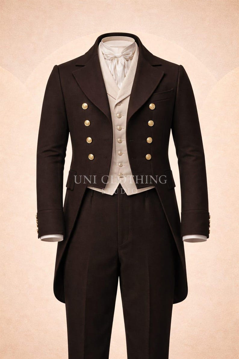 Traje de frac Regency: chaqué victoriano formal con chaleco / Traje de ...