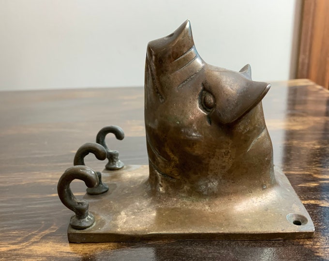 Vintage Brass Pig Hook Brass Pig Head Hook Brass Pig Apron Hanger Brass ...