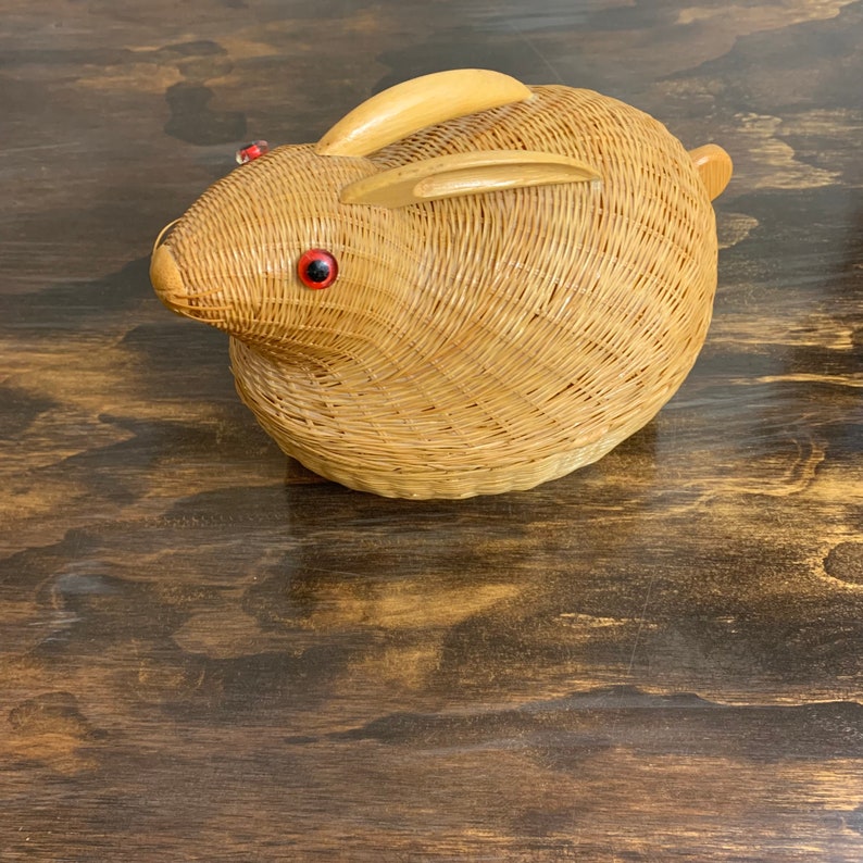 Vintage Wicker Rabbit Box Wicker Rabbit Basket Box Spring - Etsy