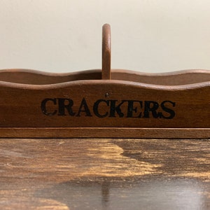 Vintage Wood Cracker Holder Cracker Cradle Cheese and Crackers ...