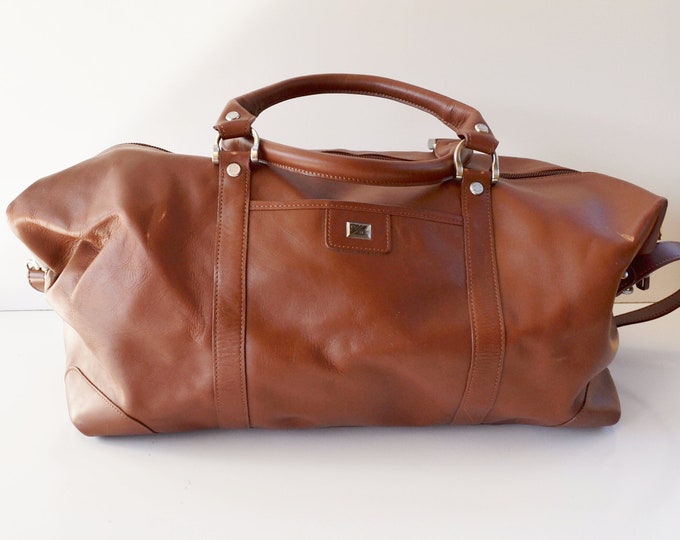 Vintage Cutter and Buck Leather Duffle Bag Weekender Overnight Bag - Etsy
