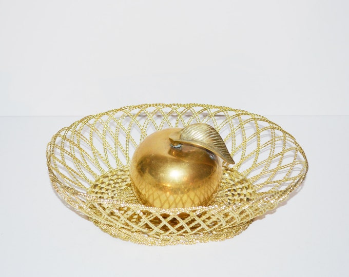 Vintage Gold Basket Decorative Gold Metal Basket Wire Basket - Etsy