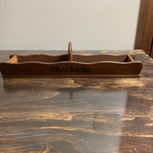 Vintage Wood Cracker Holder Cracker Cradle Cheese and Crackers ...
