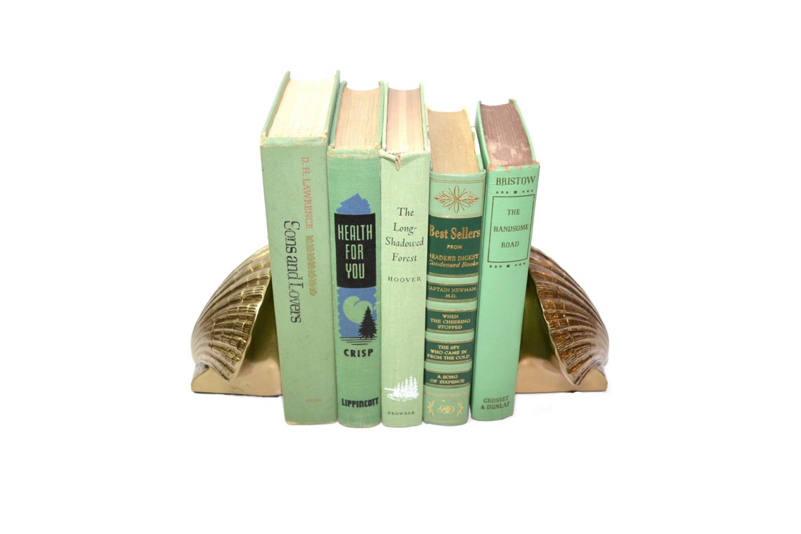 Seashell Bookends Brass Sea Shell Bookends Shell Bookends - Etsy