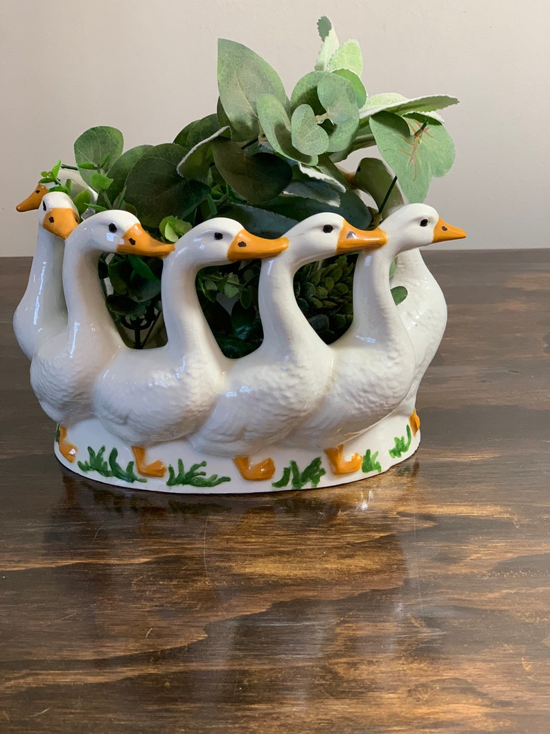 Vintage Gaggle of Geese Planter White Ceramic Geese Planter - Etsy