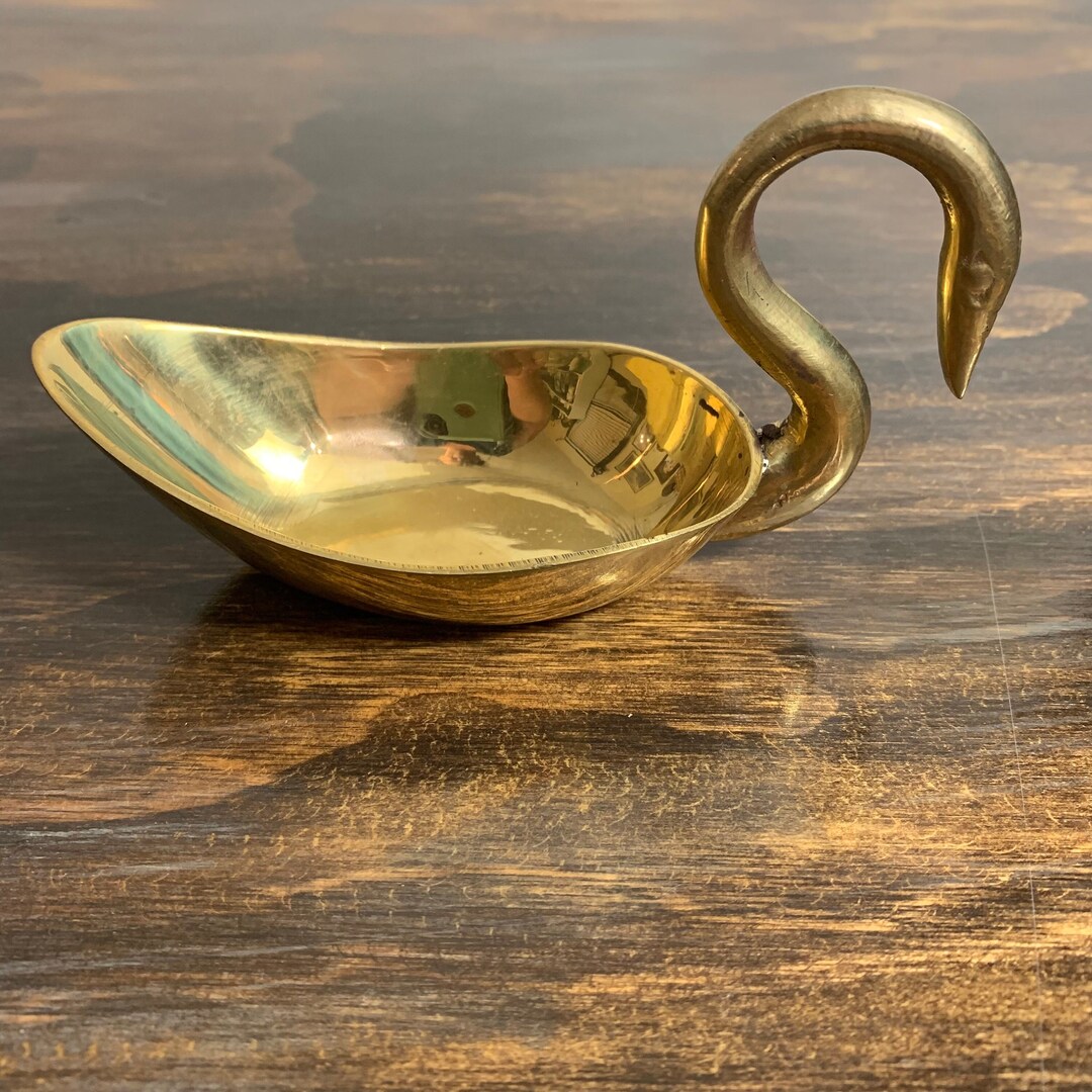Vintage Brass Swan Trinket Dish Art Deco Swan Dish Brass Swan Ring Dish ...