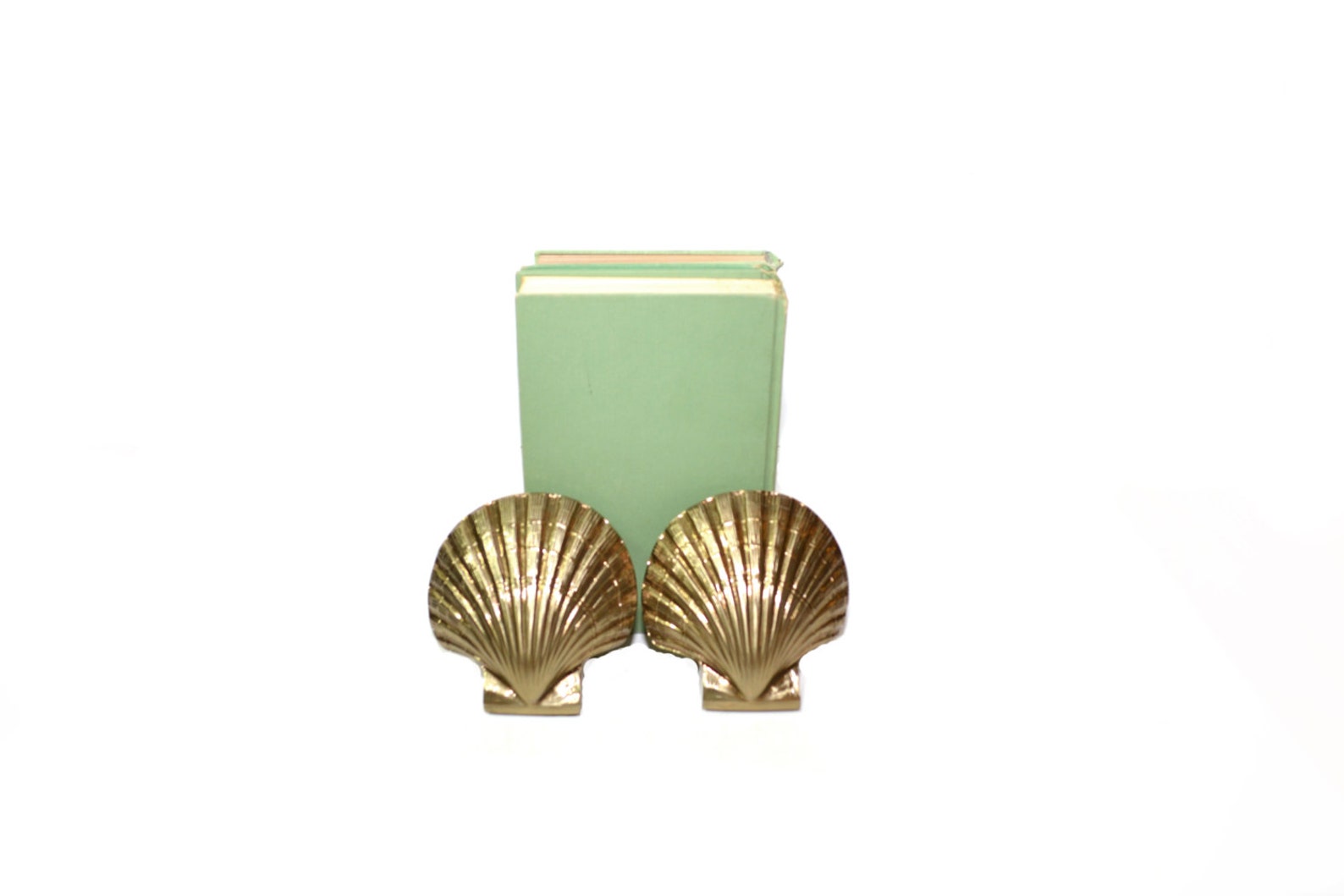 Seashell Bookends Brass Sea Shell Bookends Shell Bookends - Etsy
